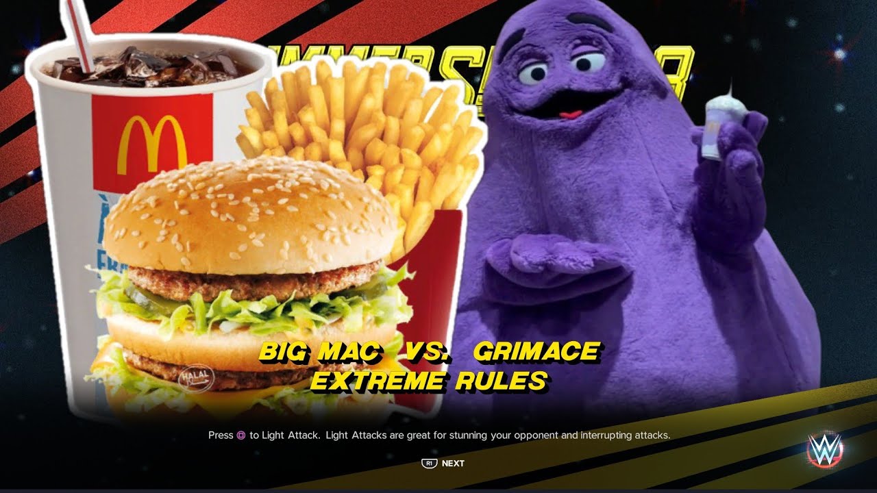 Funny Match: Big Mac Vs Grimace WWE 2K23 #wwe2k23 - YouTube