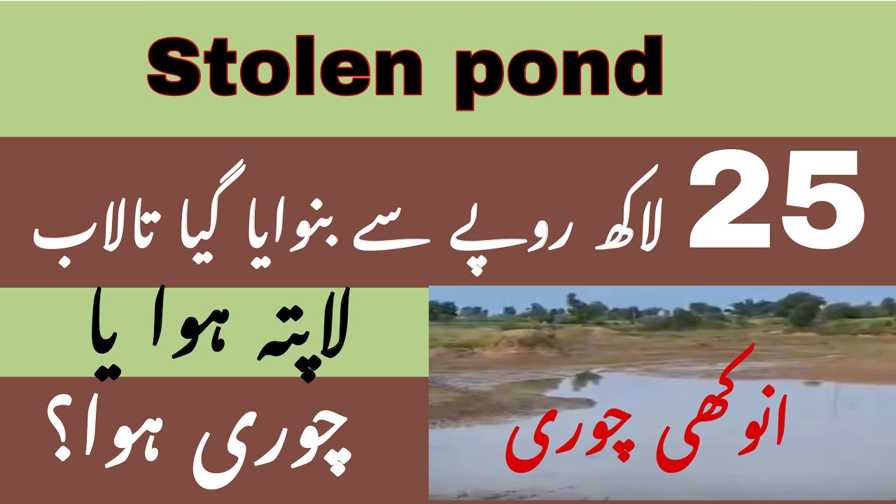 How was the pond stolen?/ Unique incident or corruption?/A leak story ...