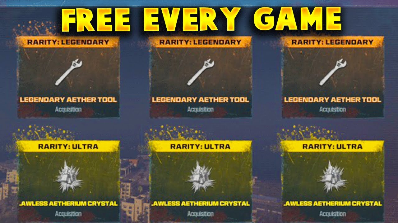 Free Flawless Aetherium Crystal and Legendary Aether Tool Every Game ...