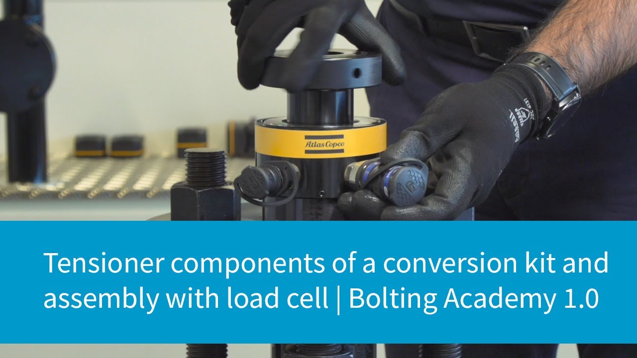 Tensioner components of a conversion kit and assembly with load cell ...