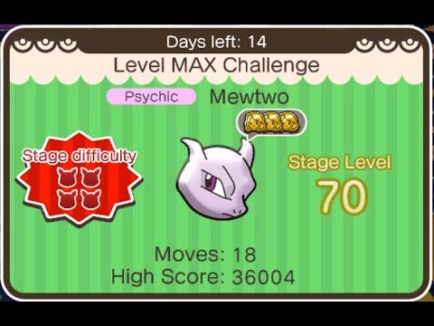 Pokemon Shuffle: Mewtwo level MAX Challenge level 70!!! - YouTube