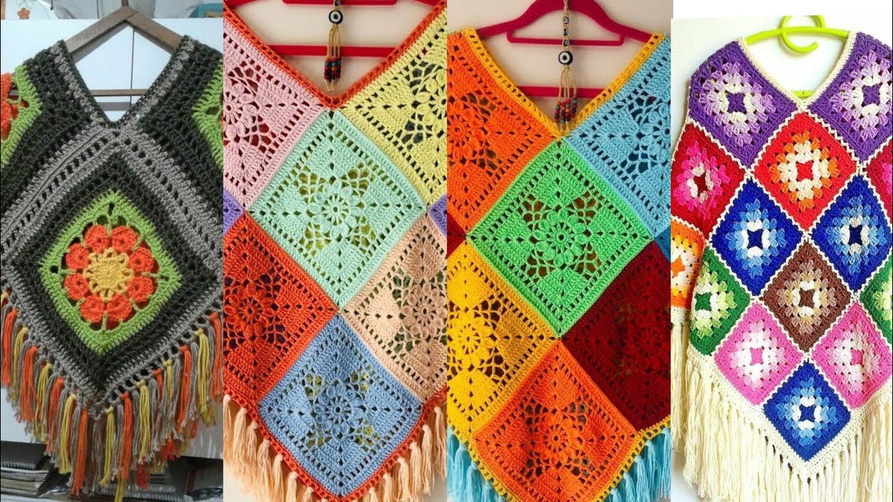 gorgeous and top trending crochet Pancho design party wear dress for ...