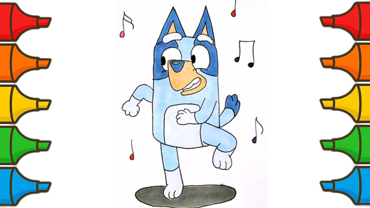 How to Draw Bluey | Draw & Colour Tutorial | Easy Drawing | #art # ...