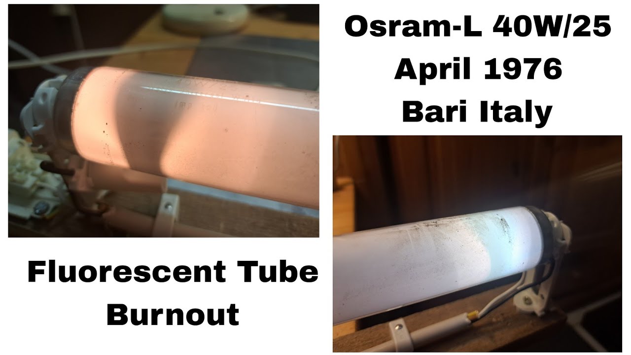 Osram-L 40W/25 EOL Fluorescent Tube Burnout - YouTube