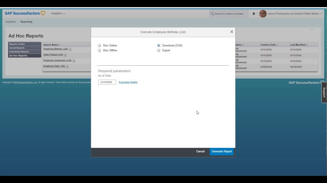 Running Reports - SuccessFactors - YouTube