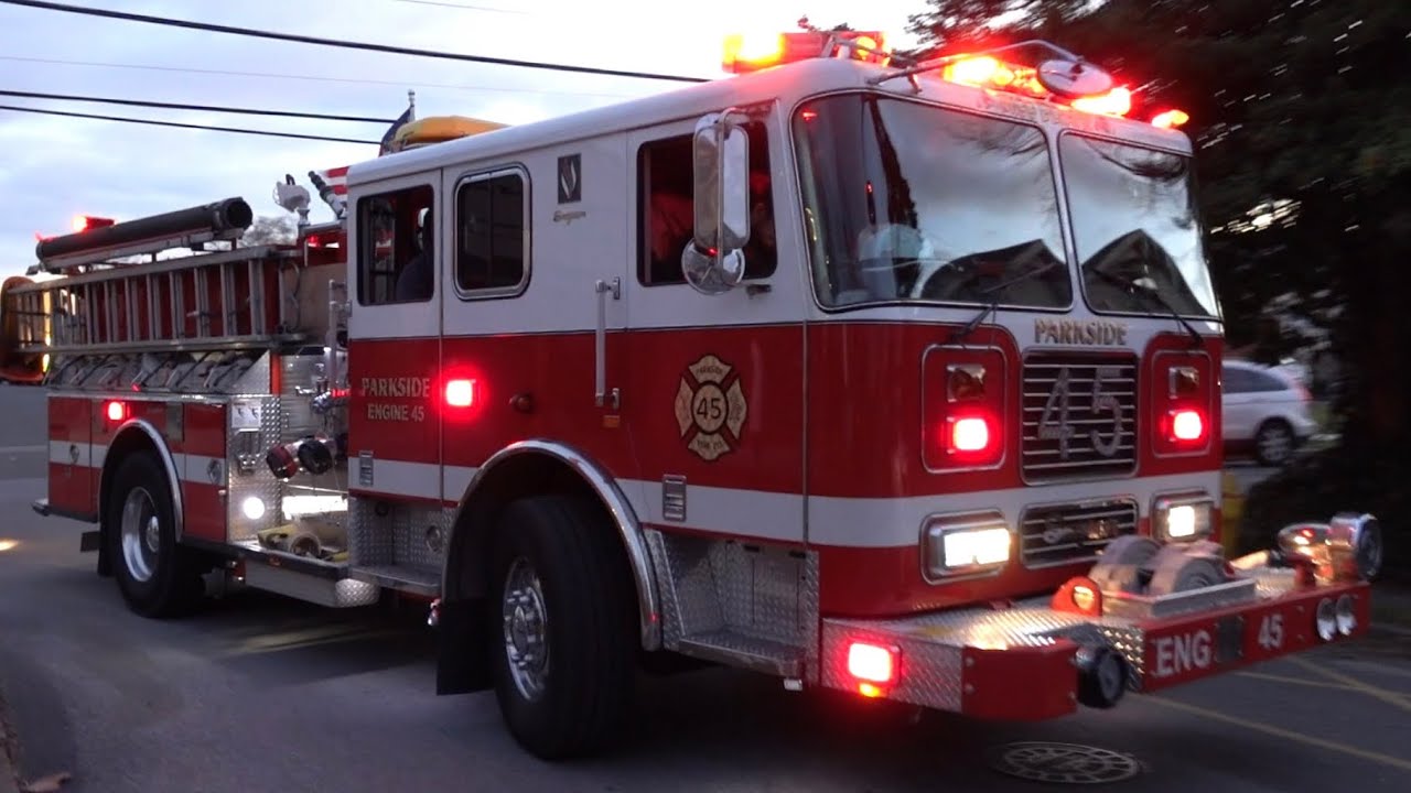 Parkside Fire Company Engine 45 Responding 3/8/23 - YouTube