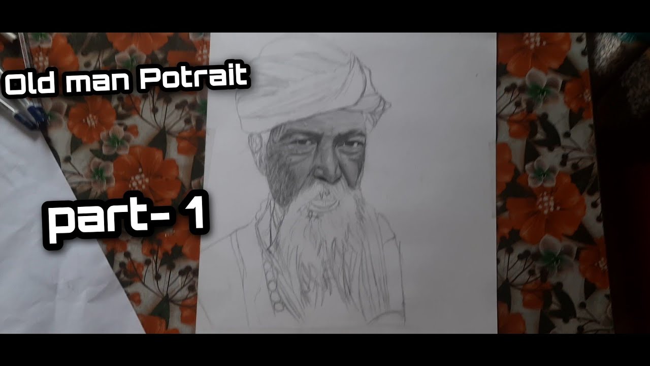 Old man sketch with with graphite pencil || On a3 size sheet || Part-1 ...