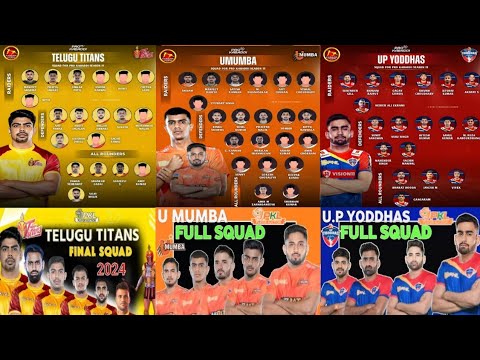 Pro Kabaddi season 11 2024 | "Telugu-Titans, U-Mumba,UP Yoddha all team ...