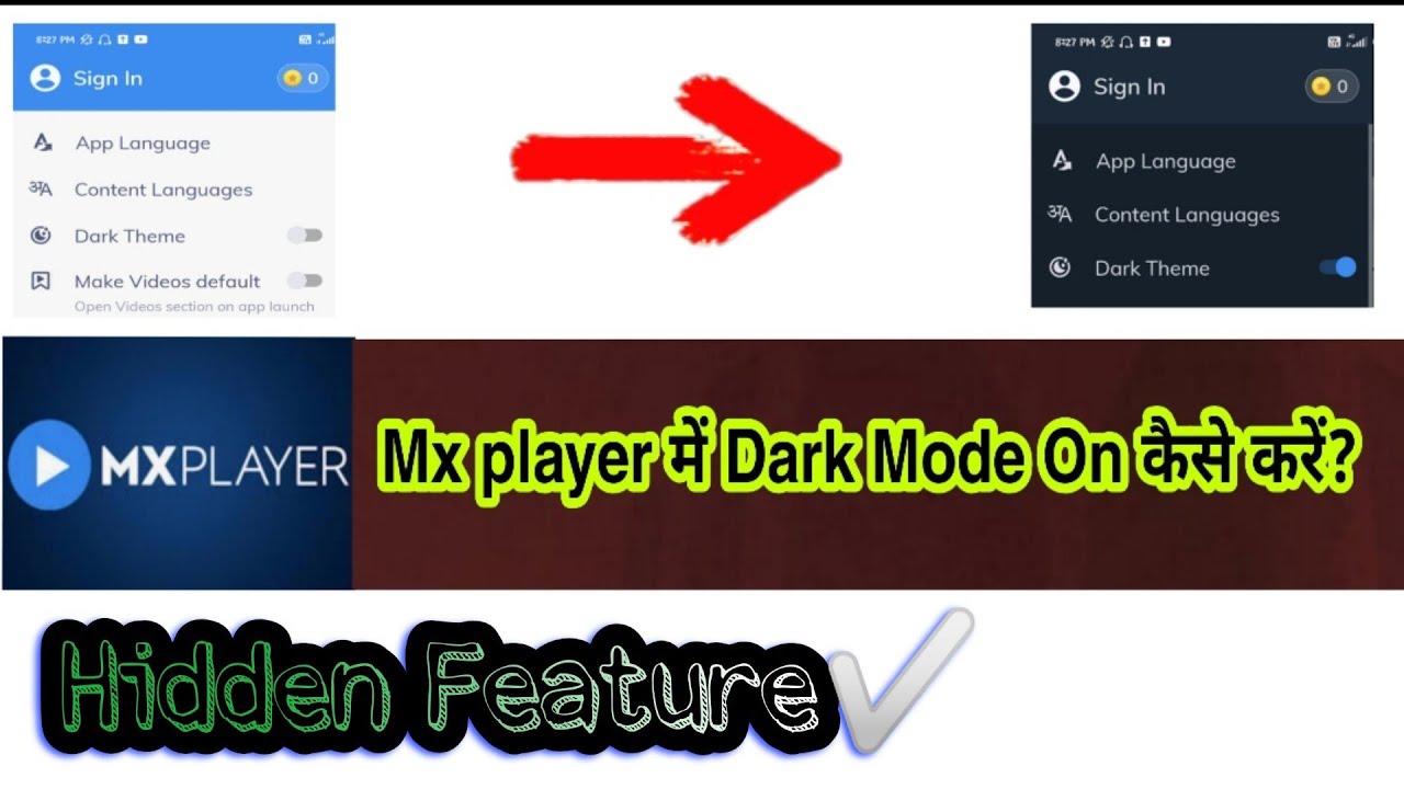 How To Enable DARK MODE In MX PLAYER| MX PLAYER में DARK MODE On कैसे ...