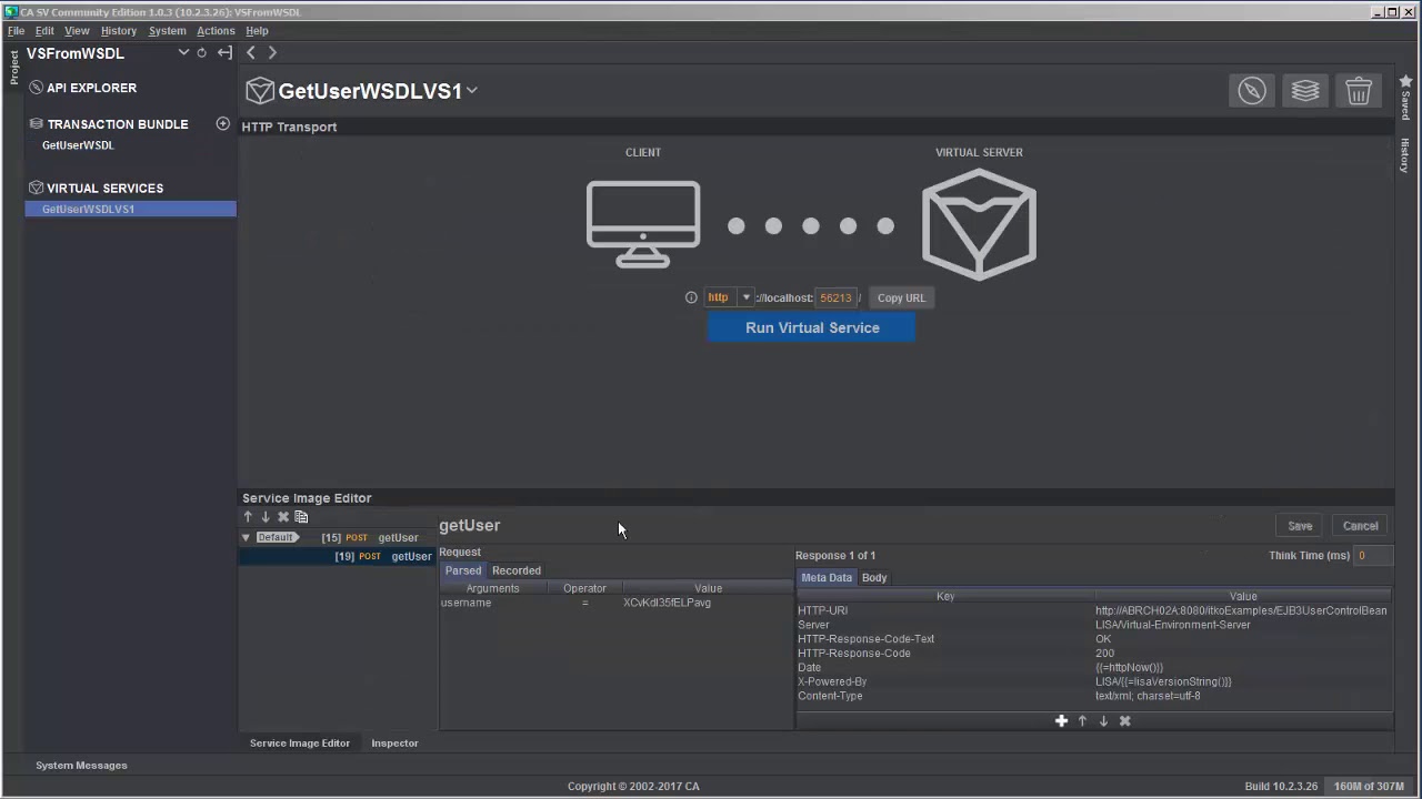 Create A Virtual Service From A Wsdl Specification Using Ca Service