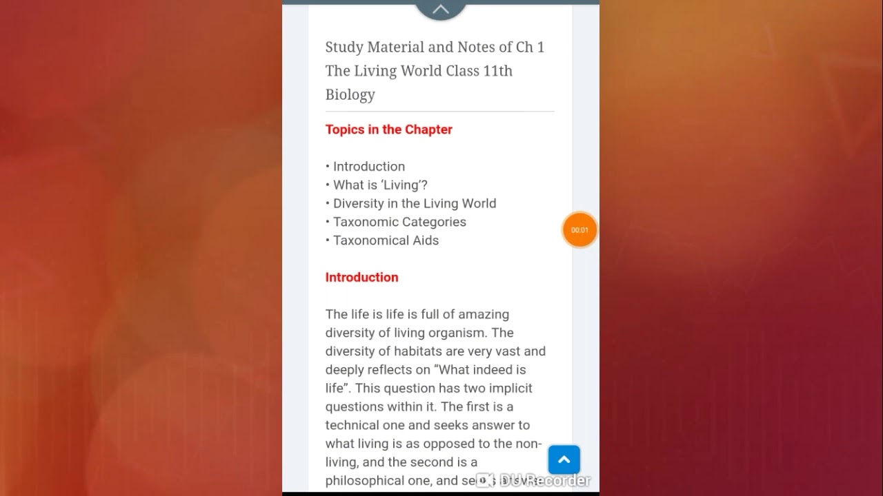 The Living World , Class 11 Biology, Notes Chapter 1 ( Part 2) - YouTube