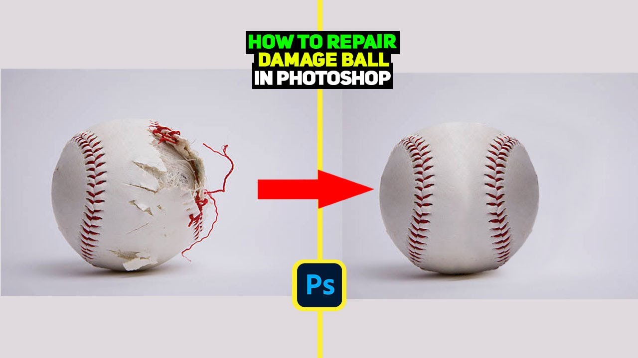 How to repair damage ball in photoshop 2025 - YouTube