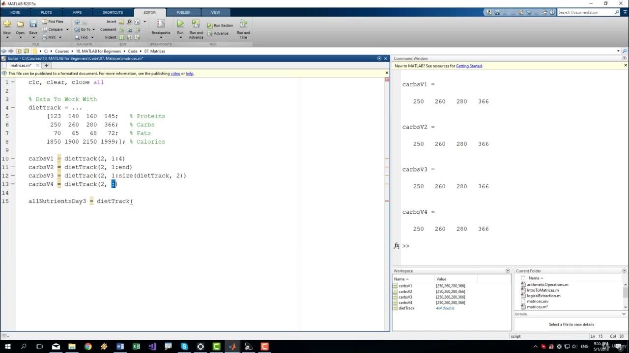 37. Extracting and Selecting Submatrices - YouTube