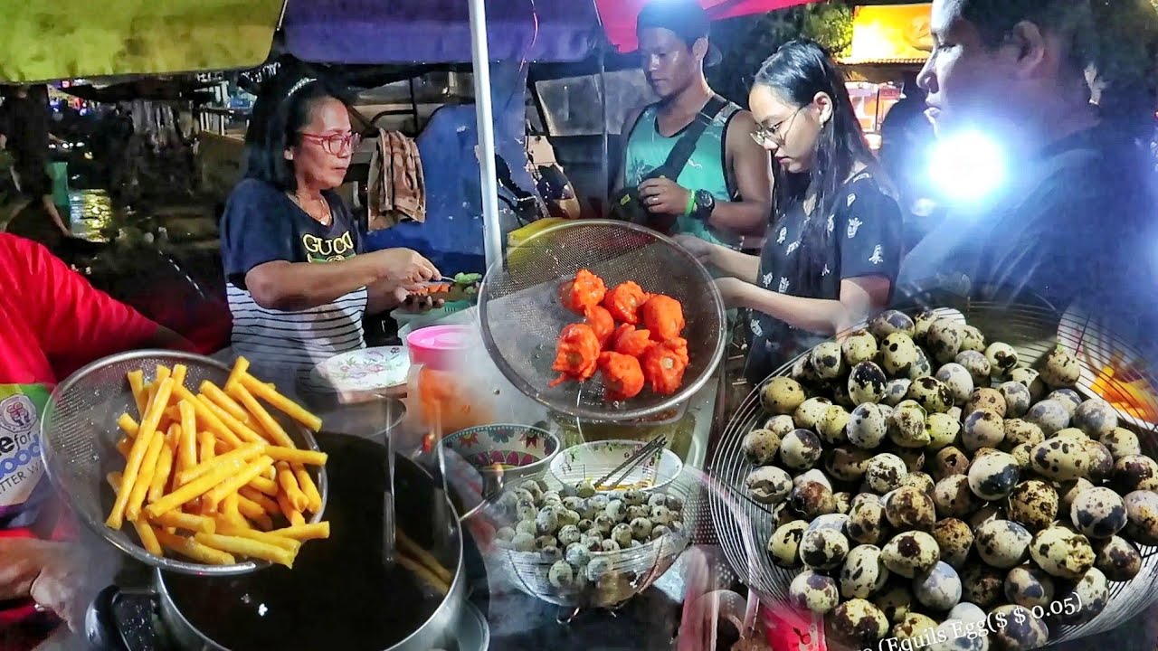 Grandma Selling Kwek kwek Pugo ( Quail eggs) and Cheese Stick- Filipino ...