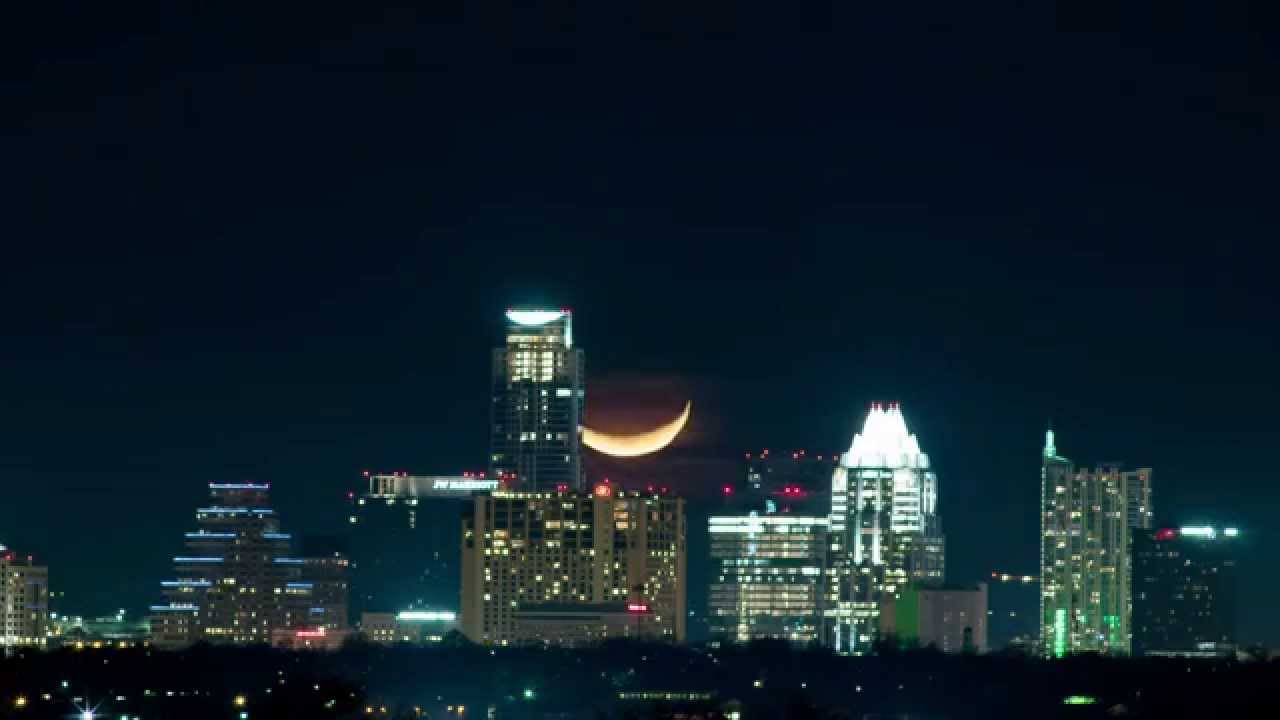 1/23/2015 Moonset over Downtown Austin, TX - YouTube