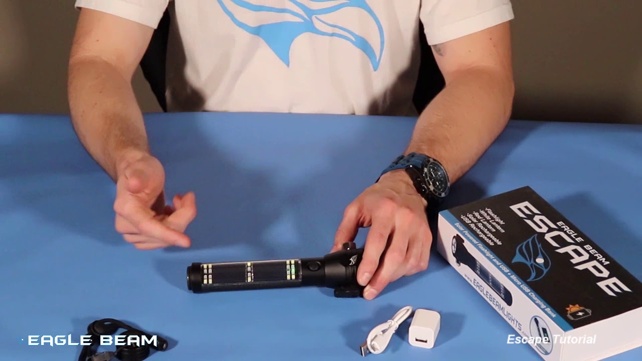 Escape Solar Powered LED Flashlight by Eagle Beam - YouTube
