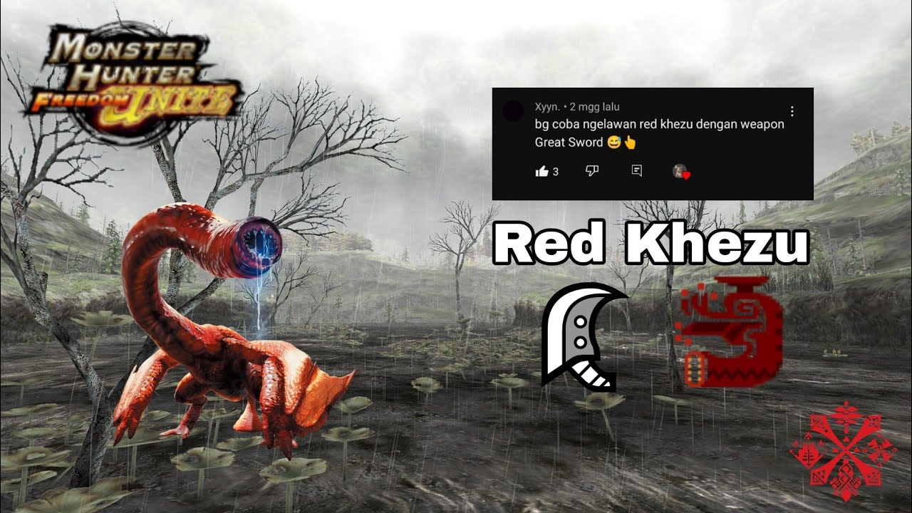 MHFU - Village Quest - Red Khezu With Great Sword - YouTube