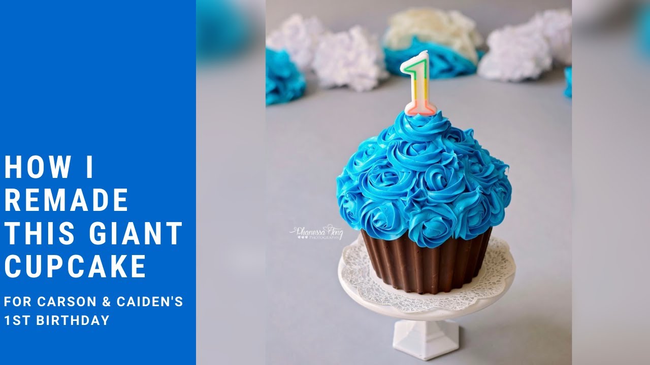 Carson & Caiden 1st Birthday | Smash cake | Giant cupcake | DIY - YouTube