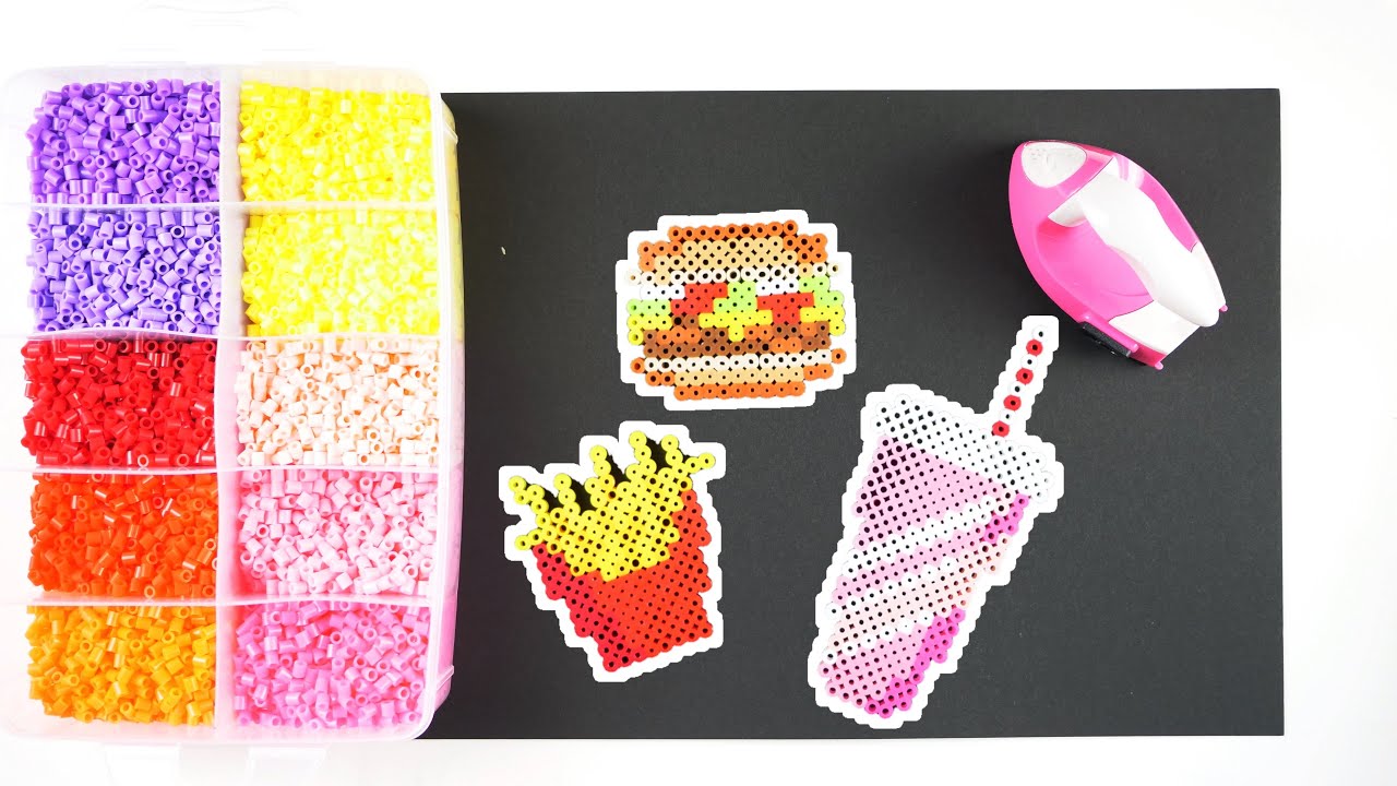 Perler beads ART - Hamburger - YouTube