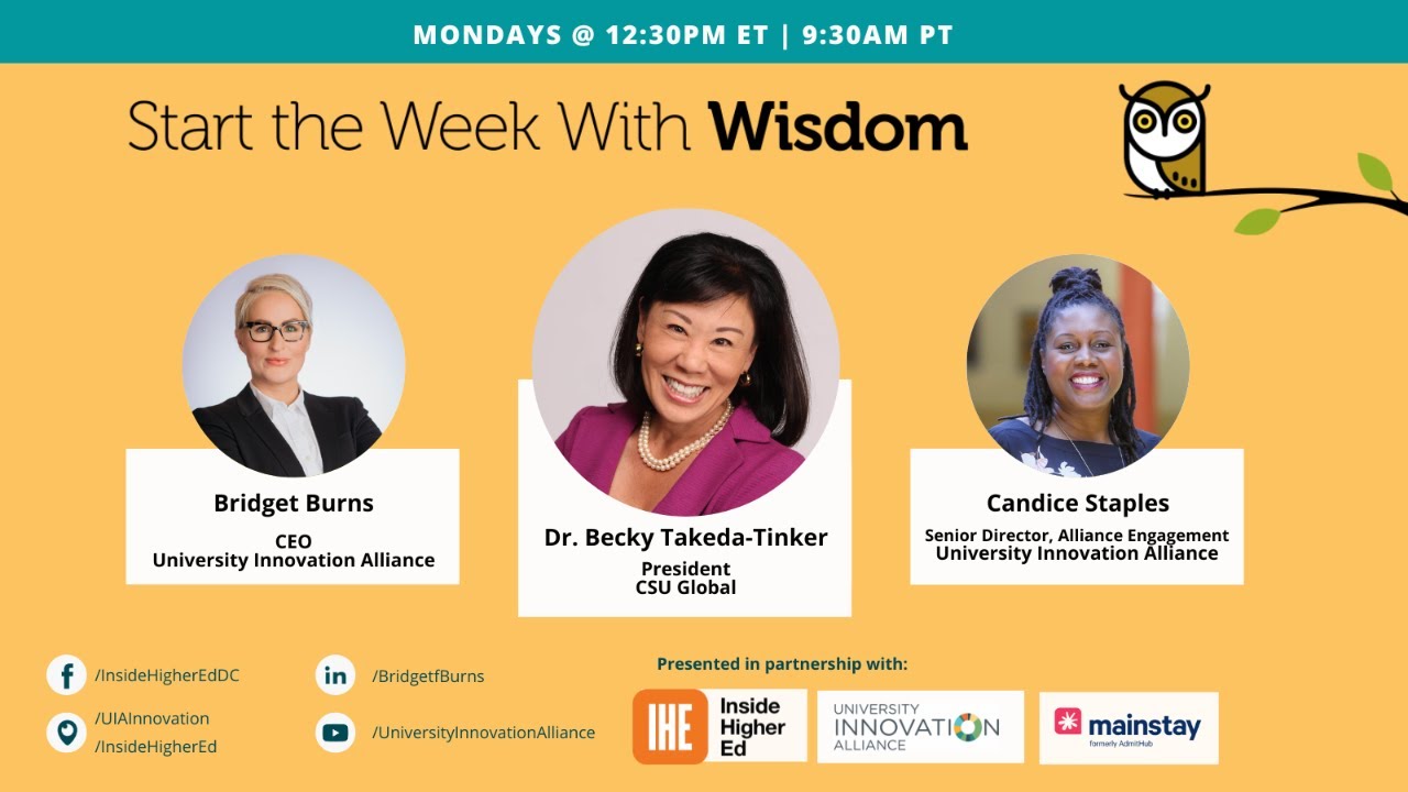 #WeeklyWisdom interview with CSU Global President Becky Takeda-Tinker ...