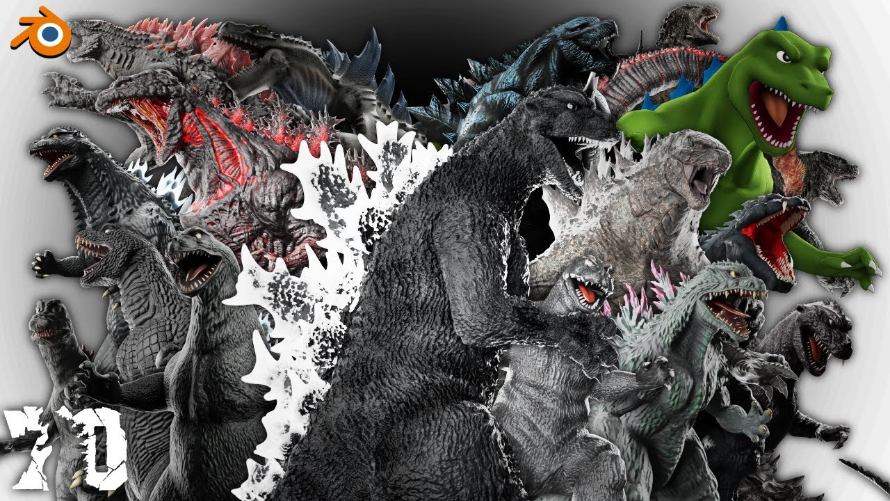 I Created a Render For Every Single Godzilla Variant For The 70th ...