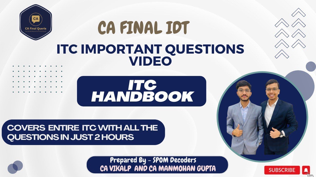 ITC Chapter in 2 Hours: Smart Strategy for 1.5 Day Revision! - YouTube