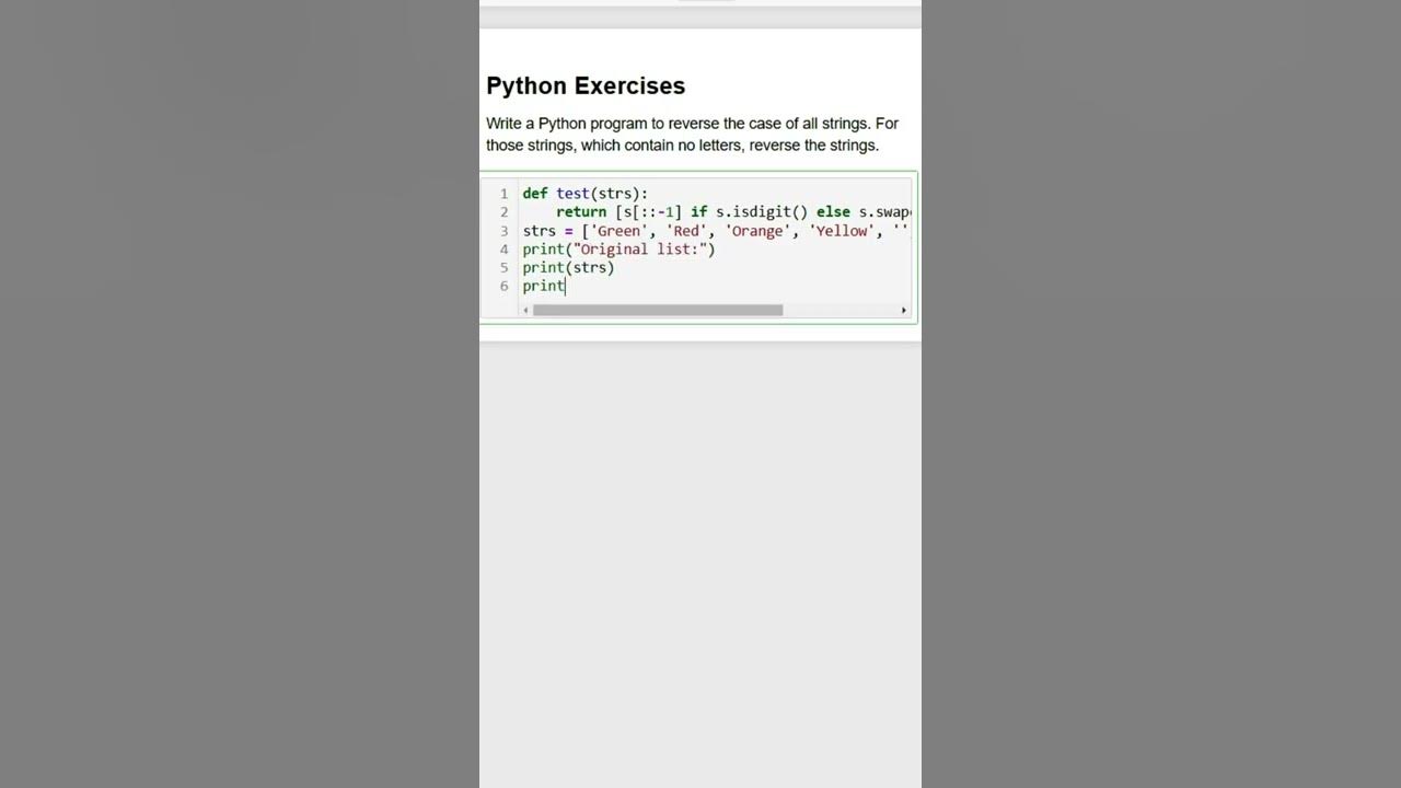 Python Exercises With Solution Learning Python Programming Python Shorts Shorts Ytshorts