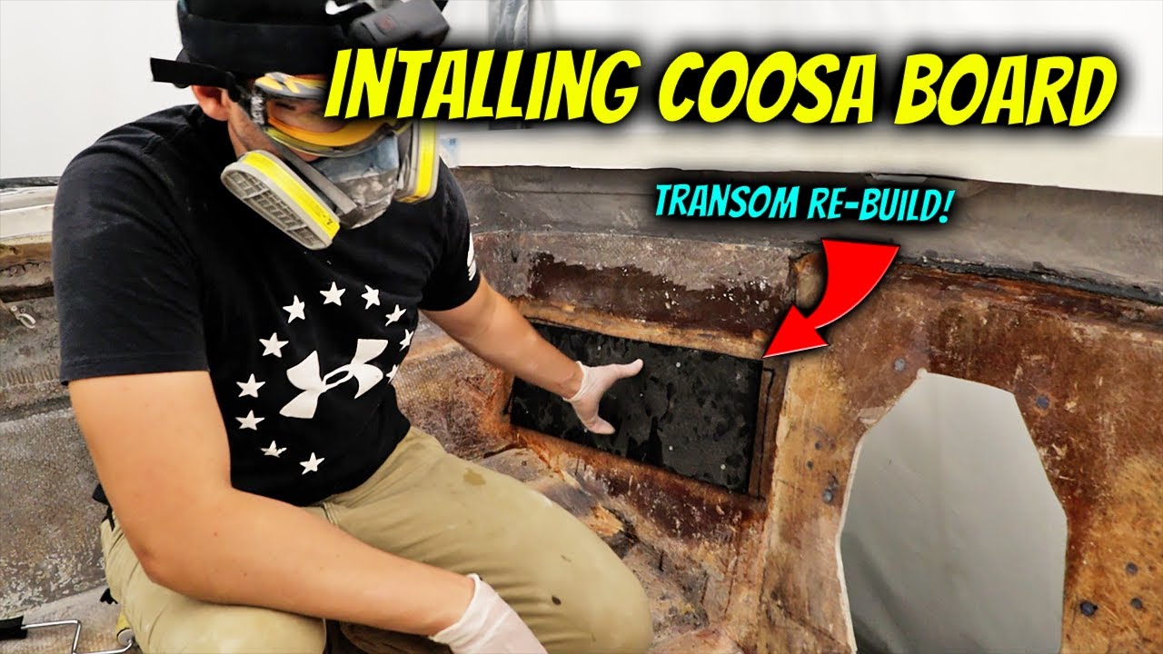 Installing Coosa Board on Boat Transom - Boat Restoration Part 29 - YouTube