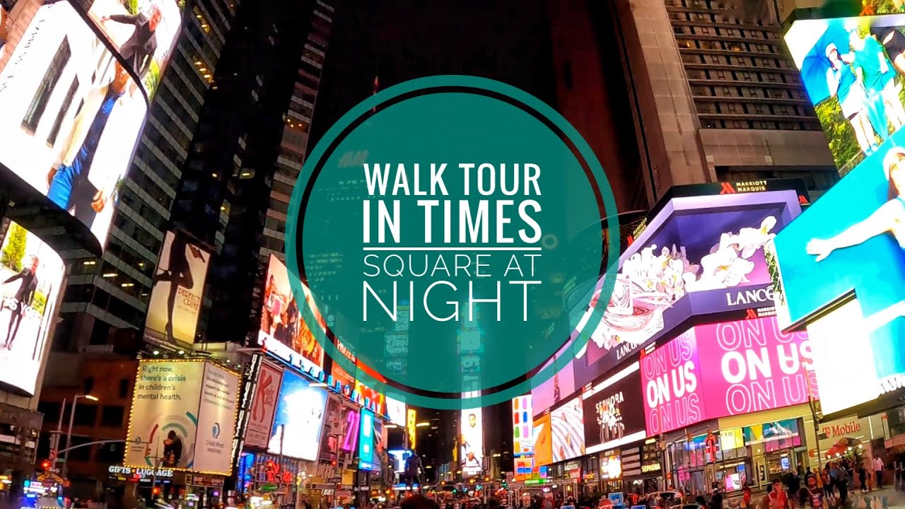 Walk Tour In Time Square At Night | Manhattan New York City At in Night ...
