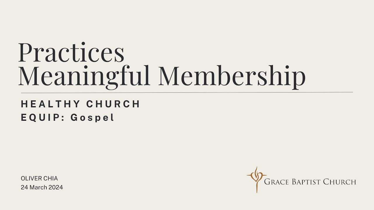 Practices Meaningful Membership - EQUIP: Healthy Church - YouTube