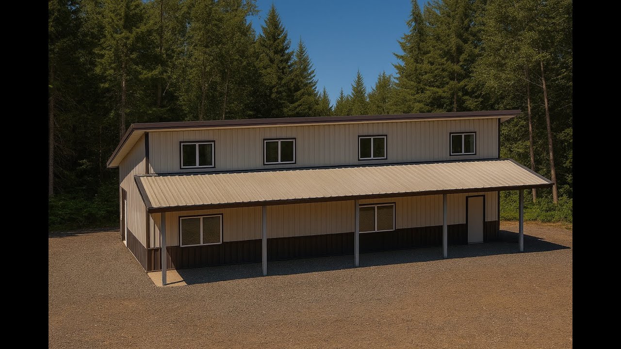 Amazing 25x50 Single-Slope Barndominium with Lean-To [Customizable Kit ...