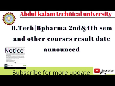 Aktu B.tech|Bpharma 2nd and 4th sem and other courses result||Aktu ...
