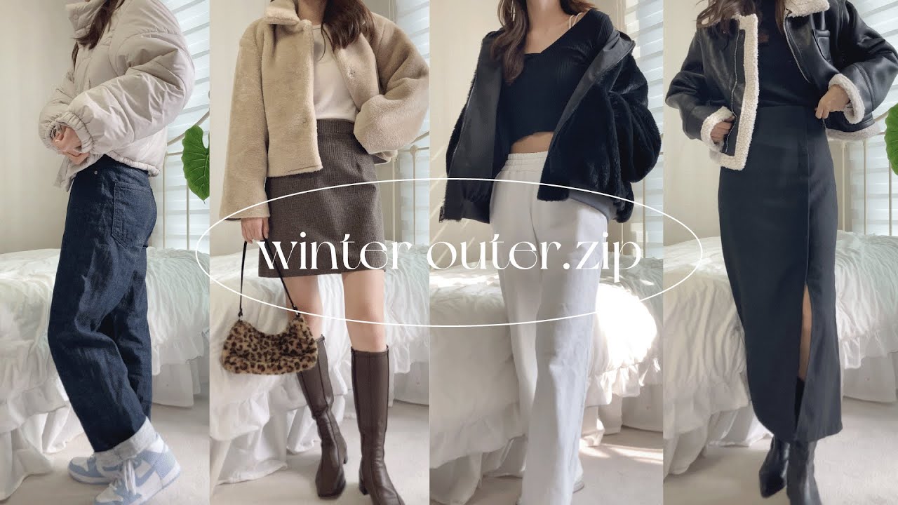 겨울 아우터 모음˖° ♡ Feat플레이스 스튜디오 • 겨울 아우터 추천 무신사 하울 숏패딩 겨울 무스탕 퍼 자켓 코디 Youtube