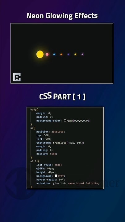 Neon Glowing Effect. #coding #bca #webdesign #important #htmlcss #html #shorts #css - YouTube