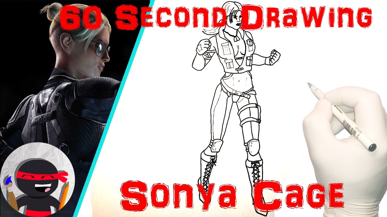 Timelapse Drawing of Sonya Cage in 60 Seconds - YouTube