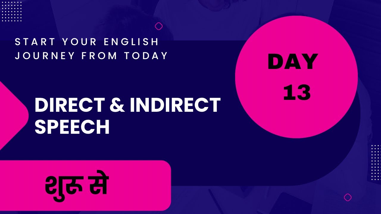 Day- 13 || Direct Speech vs. Indirect Speech Explained | Easy Examples ...