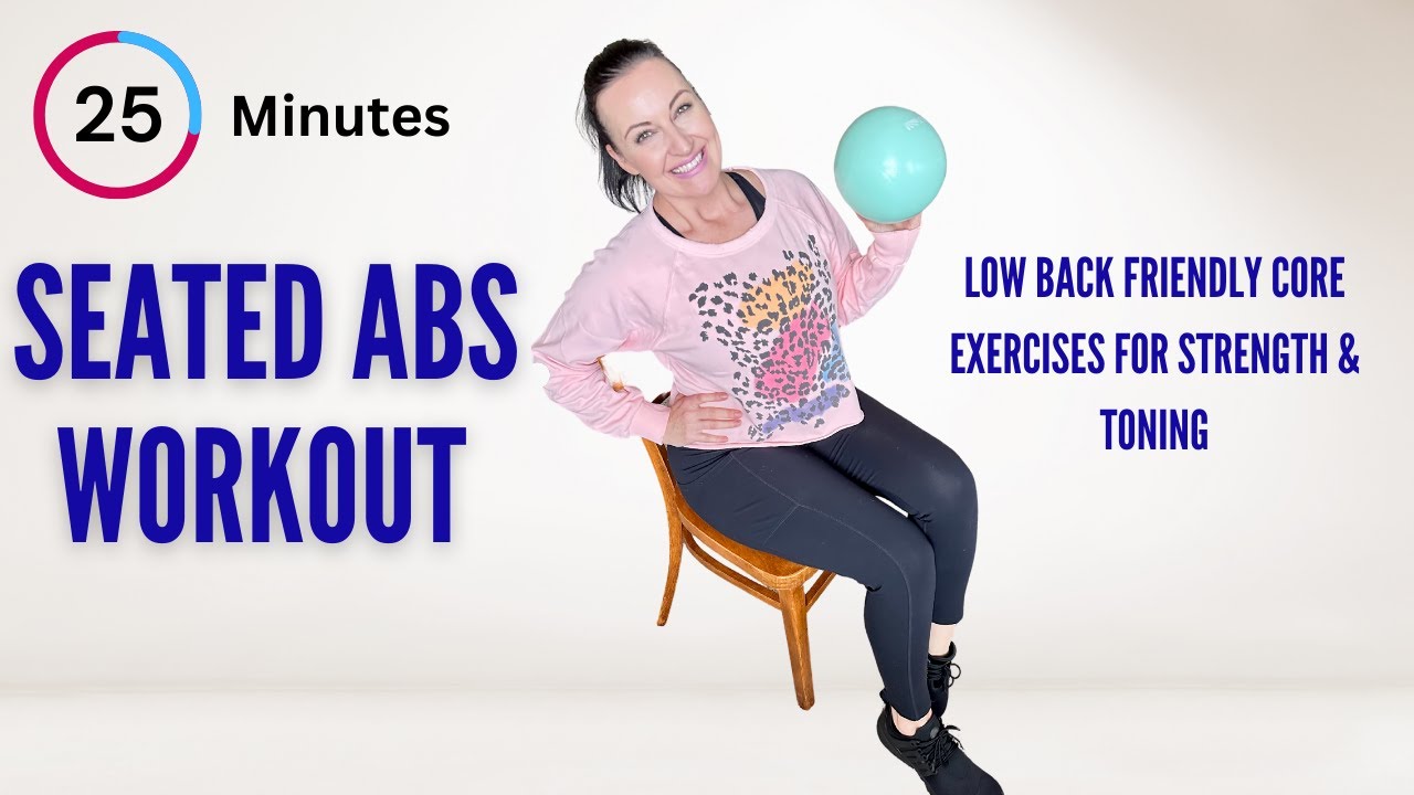 SEATED ABS: 25 Minute Abs At home, Chair Core Workout To Tone ...
