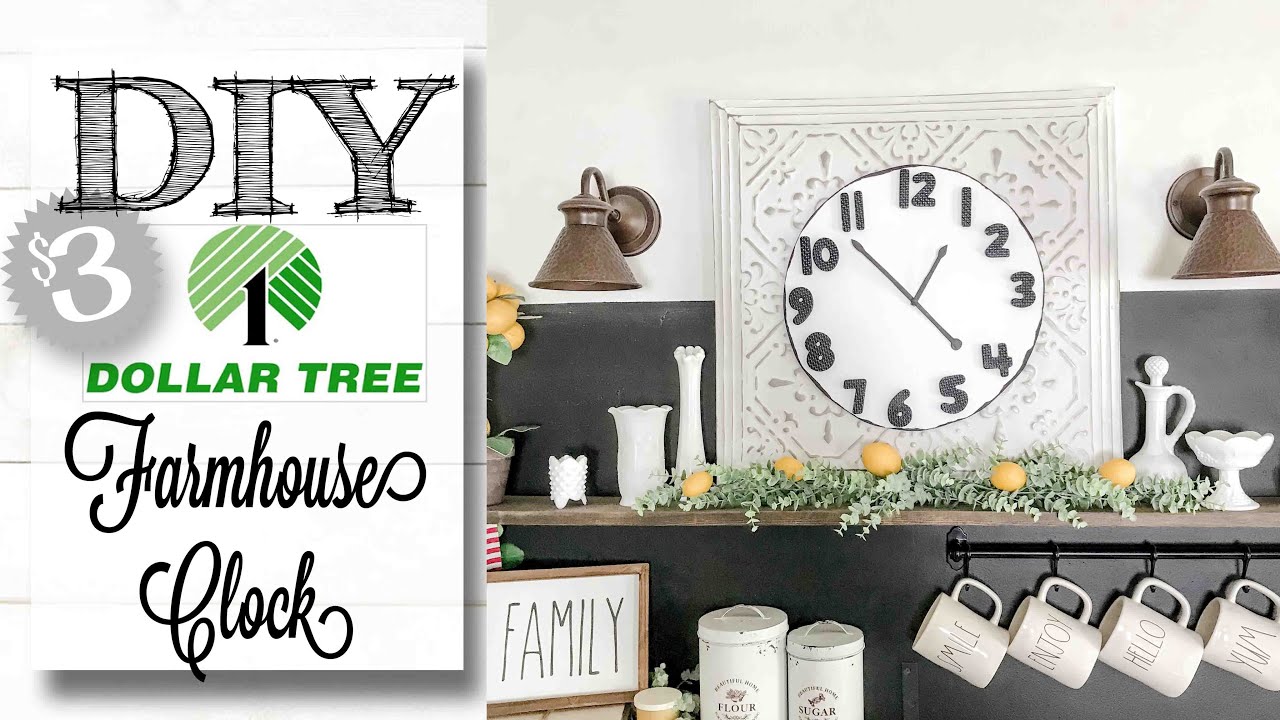 DIY Dollar Tree Farmhouse Clock | $3 00 PROJECT! - YouTube