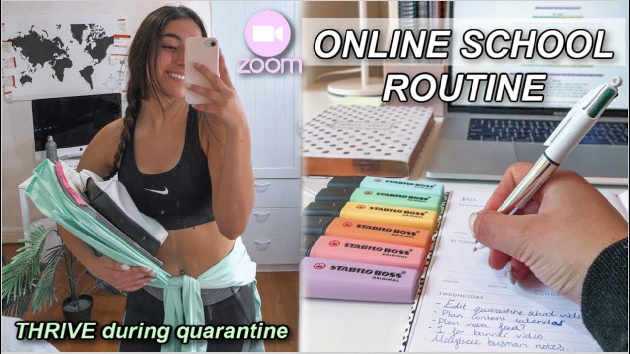 24 hours routine FIRST DAY OF ONLINE SCHOOL - YouTube