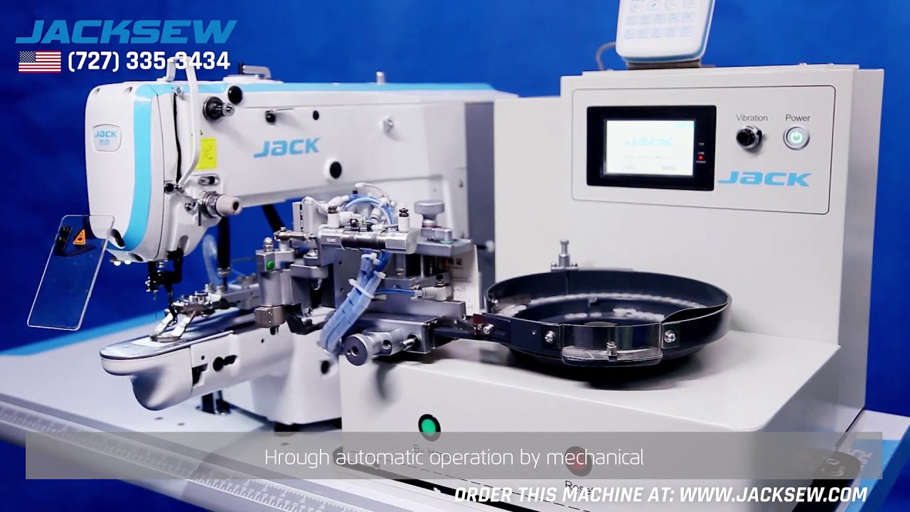 Jack T1900G Advanced Bartack and Button Sewing Machine - YouTube