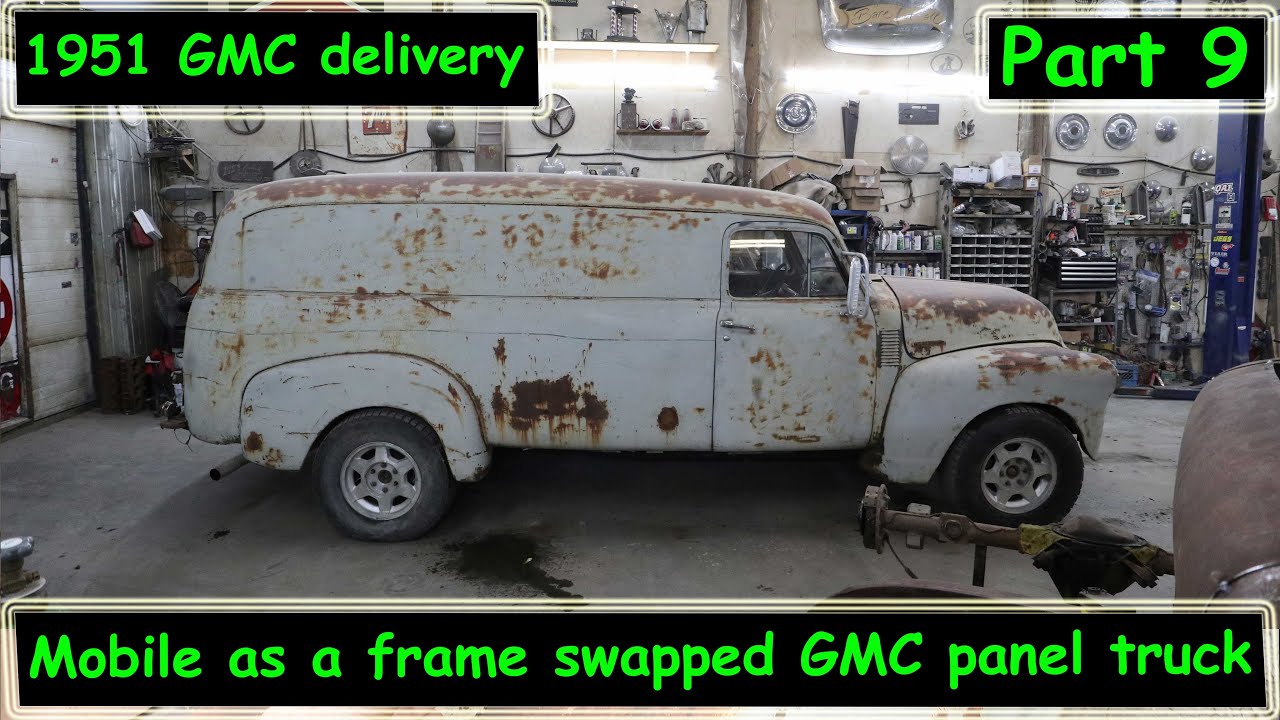 Frame swapped 51 GMC panel truck moves under its new LS power. - YouTube