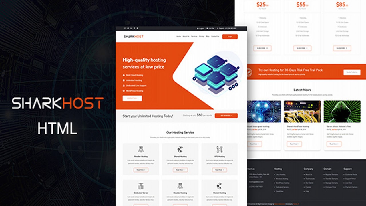 SharkHost - Hosting HTML Template | Themeforest Website Templates and ...