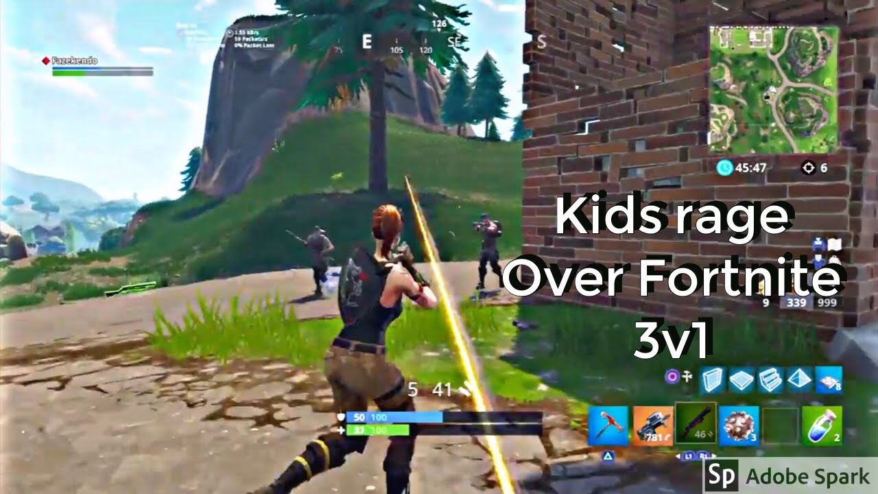 Kids raging on Fortnite 3v1 playgrounds - YouTube