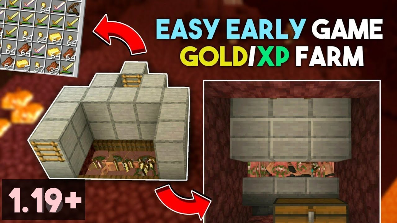 Easiest Early Game 1.19 Gold XP Farm in Minecraft (MCPE/Xbox/PS4 ...