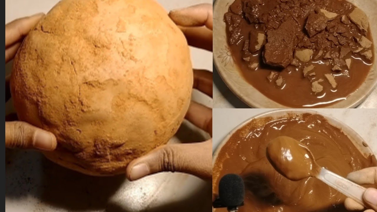 Huge Red clay 🎃😨 Red clay paste ️ | in water #crunchdesire - YouTube