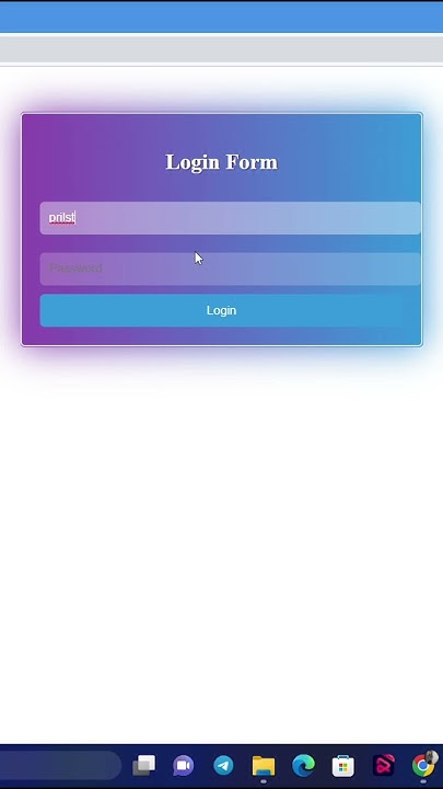 Animated Login Form With Source Code Using Html And Css Webdevelopment Shorts Loginpage Css