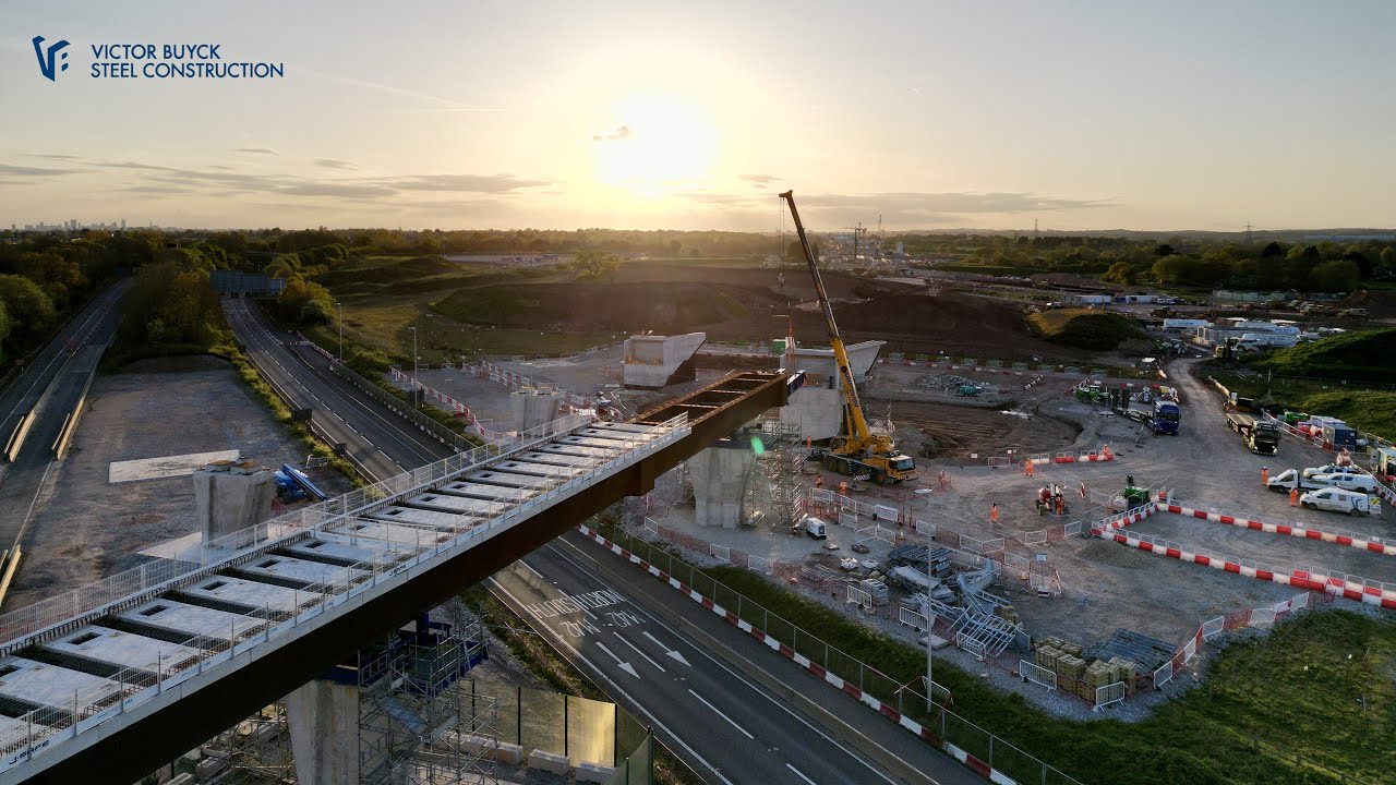 HS2 M42/M6 Motorway Link Viaduct - Launching Phase 2 - YouTube