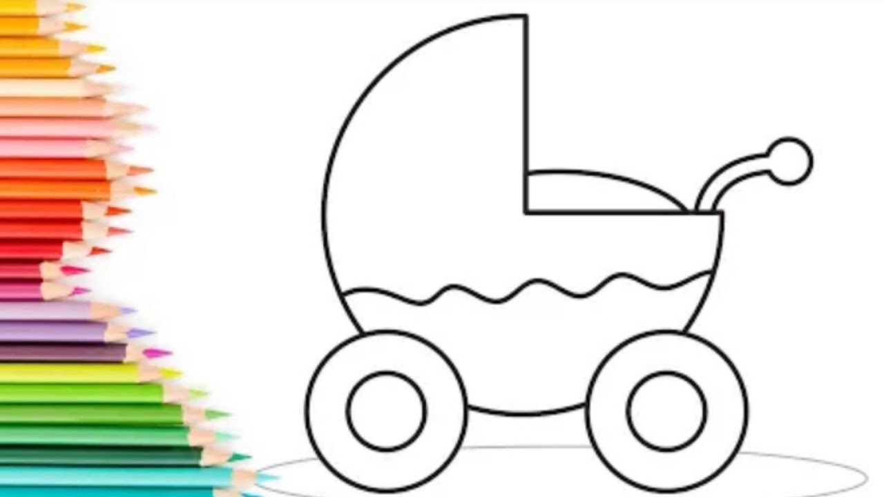 Drawing and Coloring Baby Cart for kids |Fun Drawing Video for Kids ...