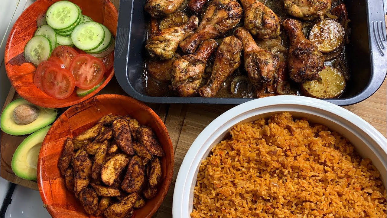 LET’S COOK WITH ME | JOLLOF RICE | ROAST CHICKEN | SPICED PLANTAIN ...
