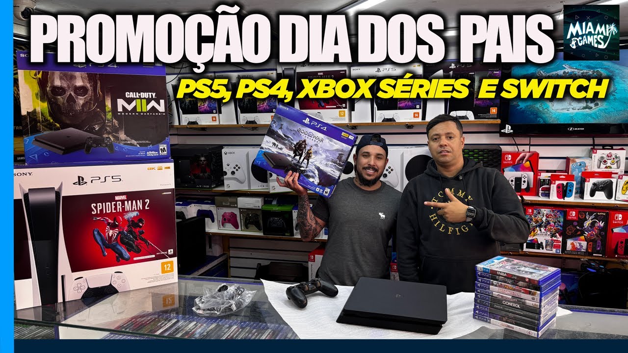 PS4, PS5, XBOX SÉRIES E SWITCH! PROMOÇÃO DIA DOS PAIS - MIAMI GAMES ...